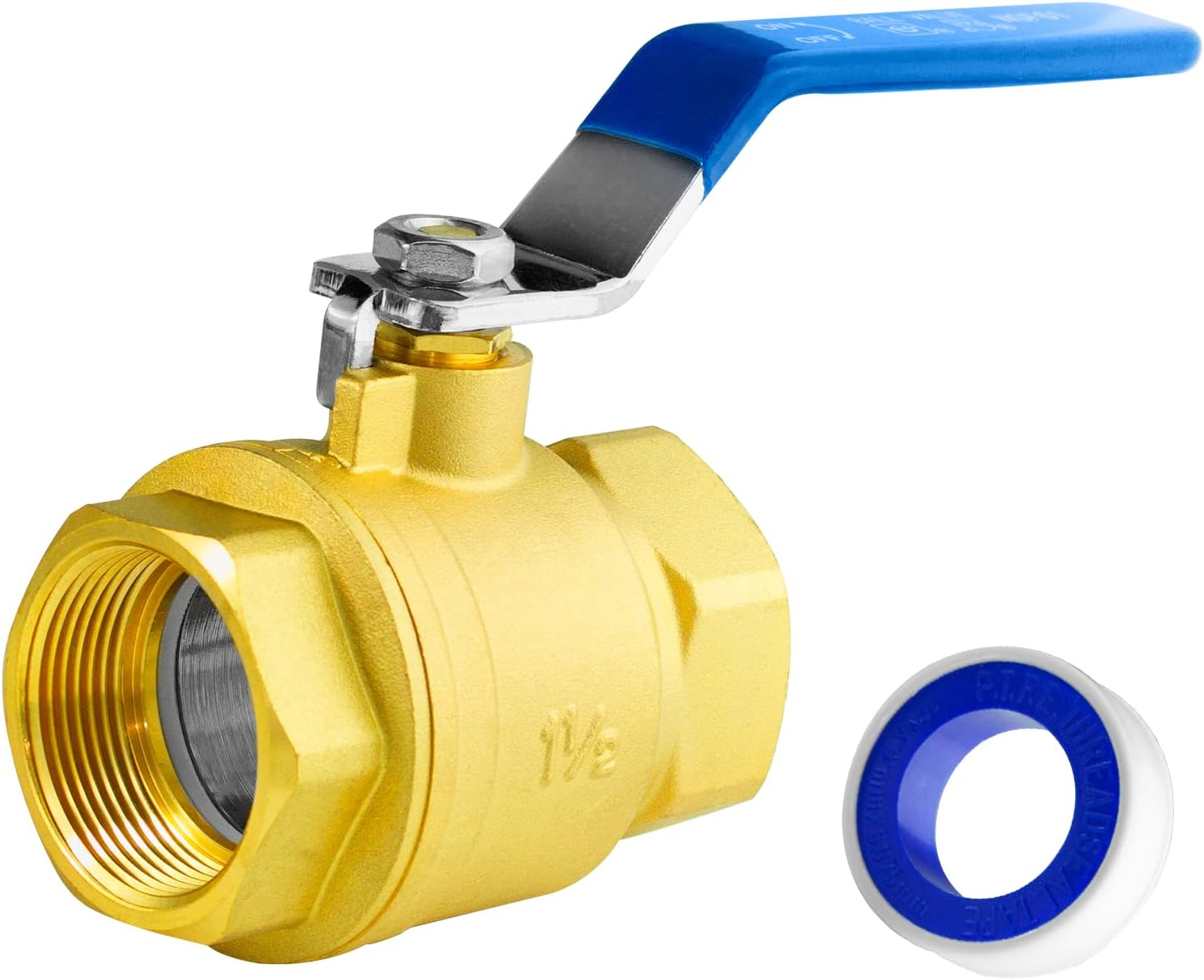 Amazon.com: WiseWater 3/4" Full Port Brass Ball Valve, 3/4 Inch Female ...
