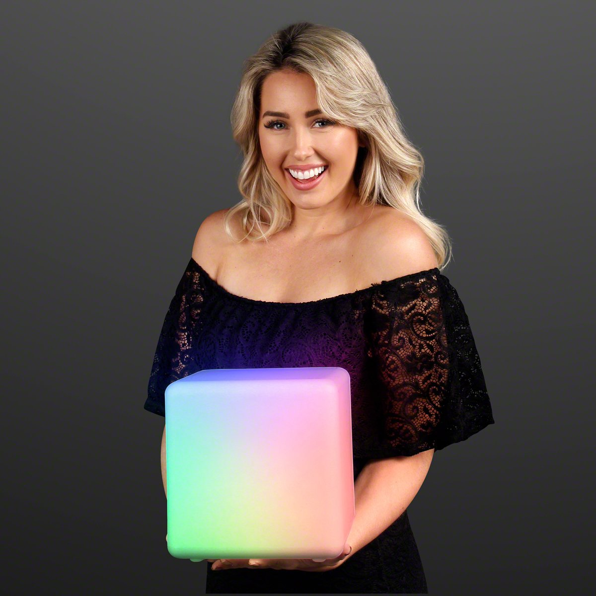Amazon.com: FlashingBlinkyLights 8" Deco Light Up Cube, Color Change ...