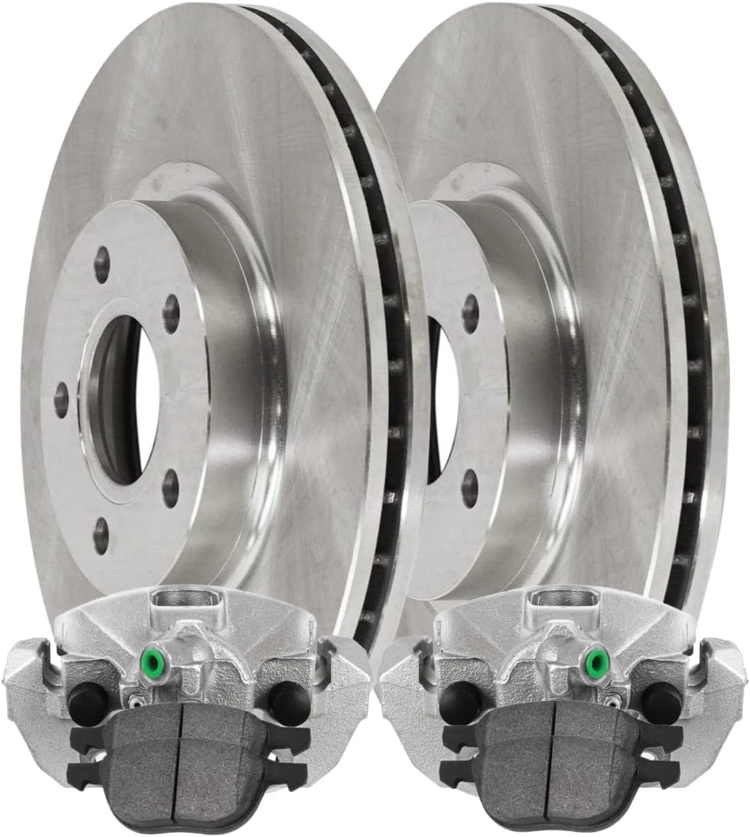 Amazon.com: AutoShack Front Brake Rotors Calipers and Ceramic Pads Kit ...