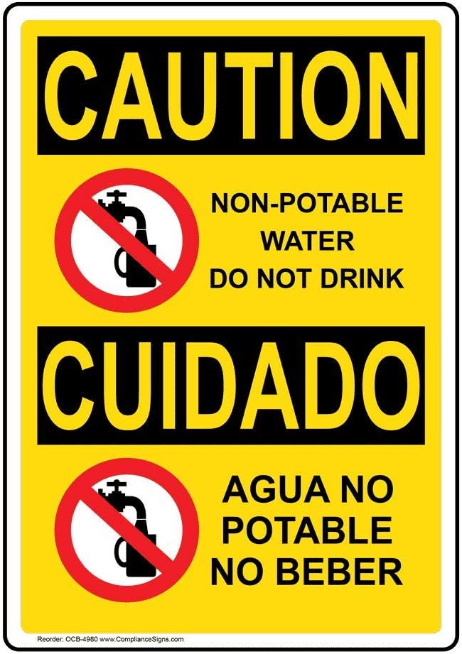 CAUTION Non-Potable Water Safety Label Sticker Decal Philippines | Ubuy