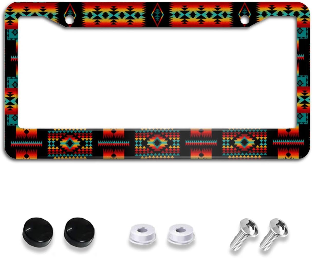 Amazon.com: Native American Tribal Print License Plate Frames for Women ...