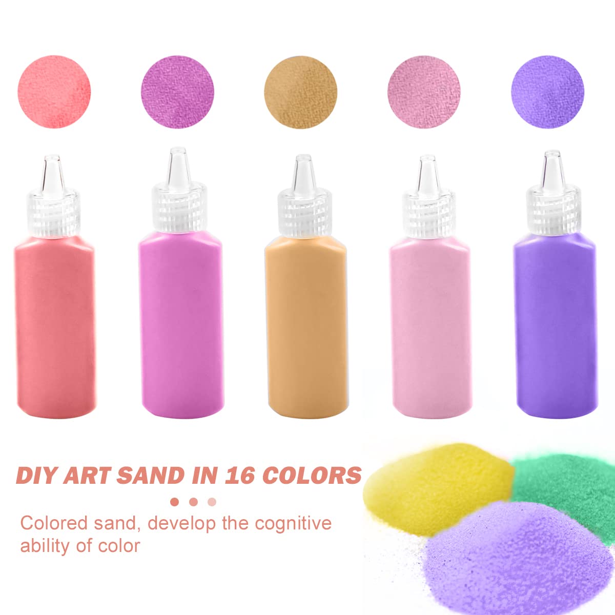 Snapklik.com : Enenes Art Sand 16 Pcs Colored Sand Kit For Craft