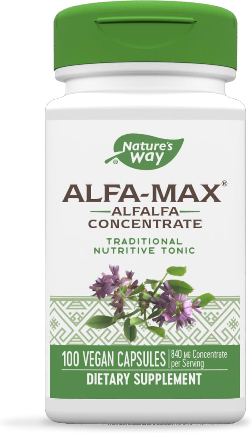 Amazon.com: Nature's Way Alfa-Max Tónico Nutritivo Tradicional Vegano 100 Cápsulas : Salud y Hogar