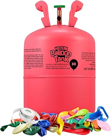 Amazon.com: Monster Gas 7L Helium Tank For Balloons At Home, Balloon ...