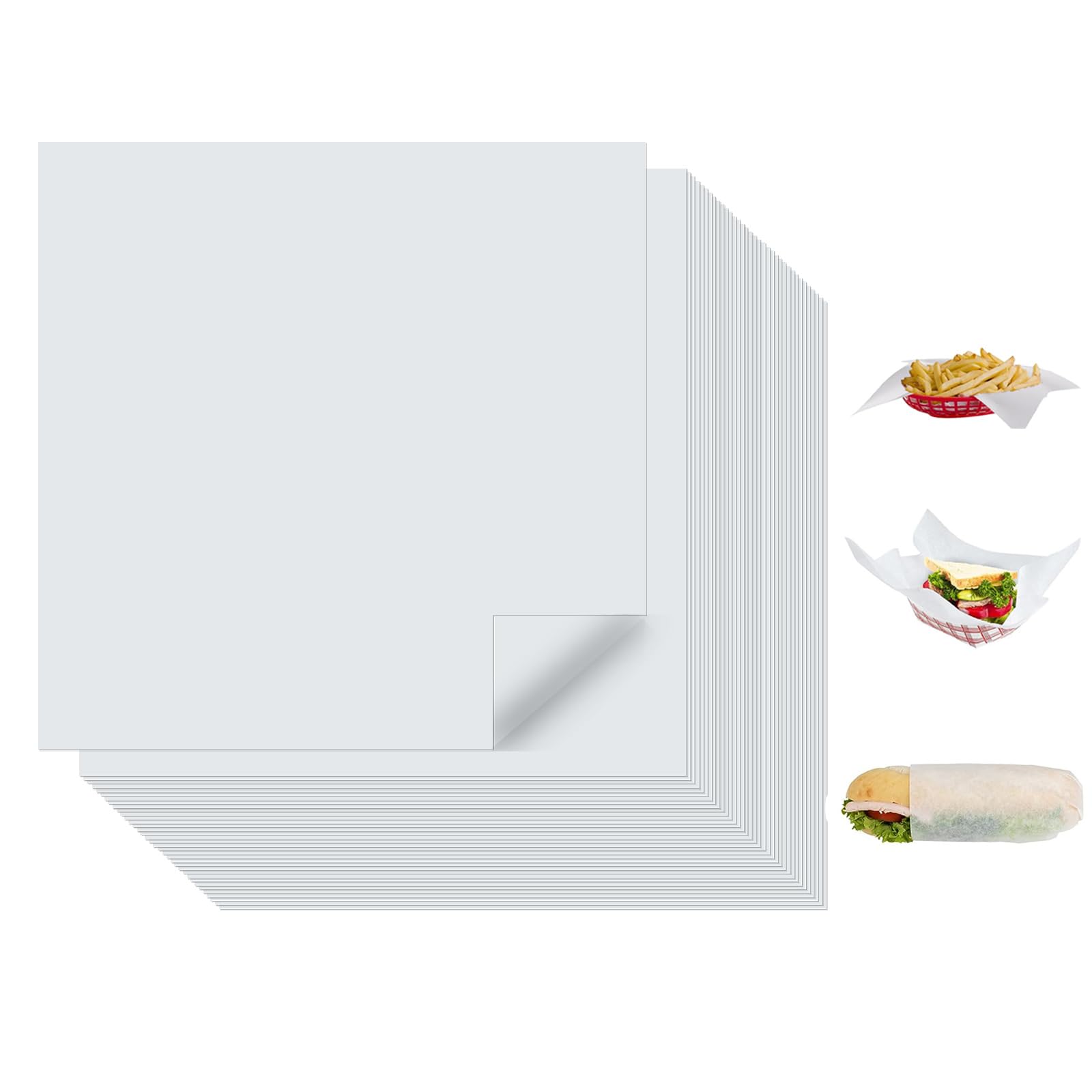 Snapklik.com : 500PCS Deli Paper Sheets 12" X 12" Grease Proof Sandwich ...