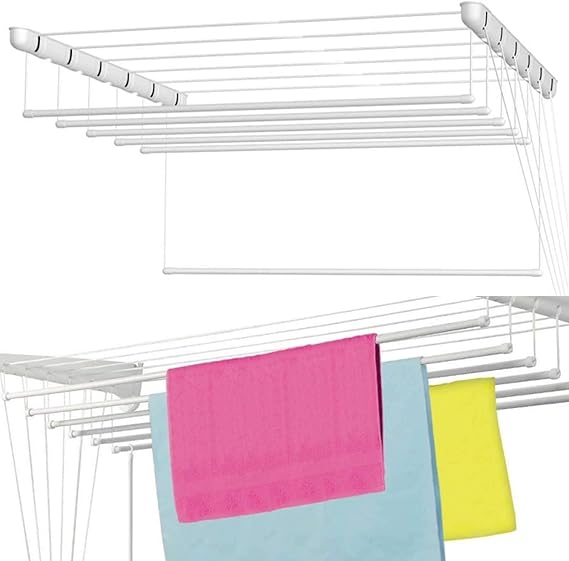 Home Centre Laundry Ceiling Dryer 7x140cm 9.8m Pulley Clothes White ...