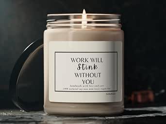 Amazon.com: Funny soy Candle Gift for Coworker Leaving, Work Will Stink ...