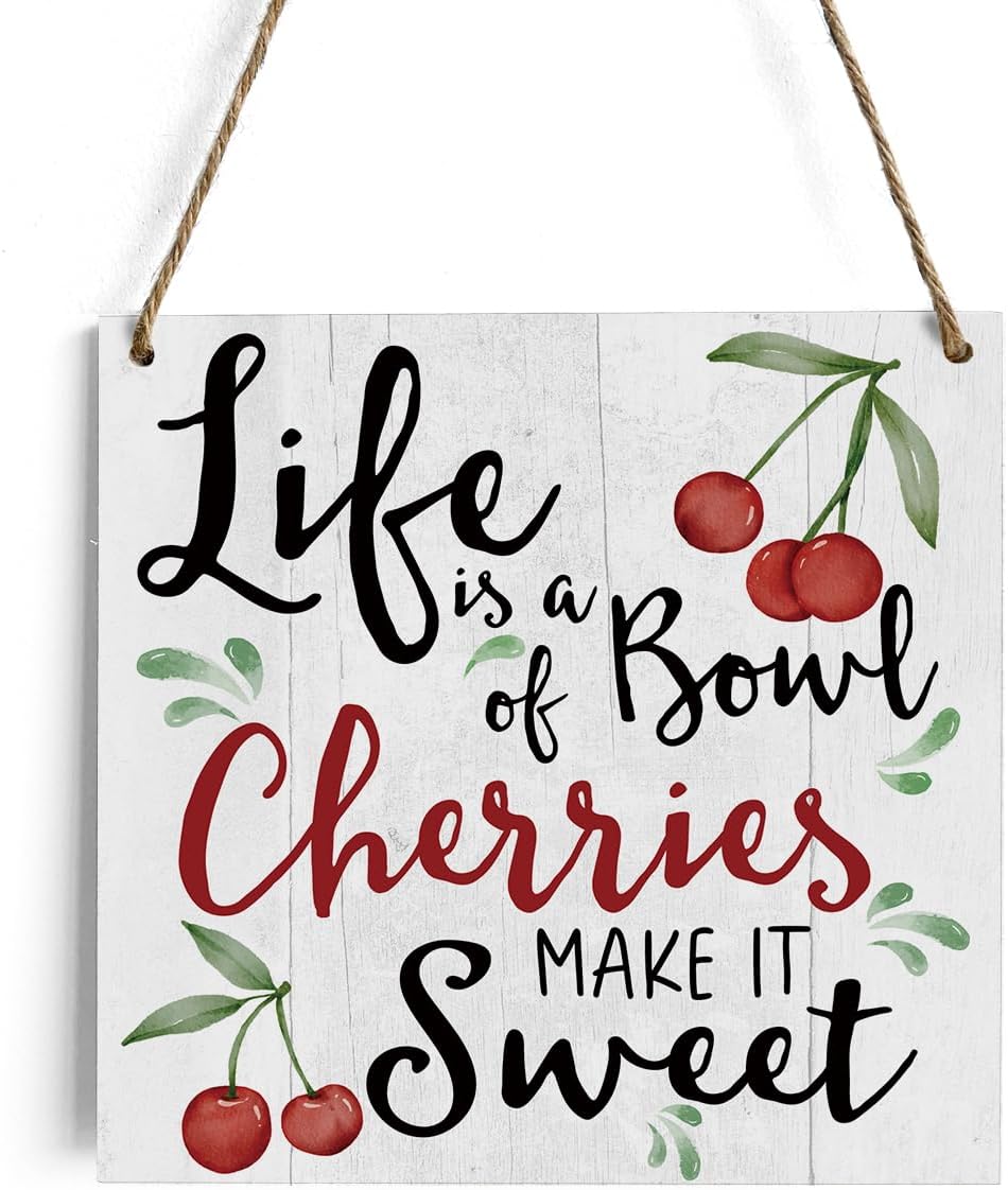 Amazon.com: Farmhouse Cherry Decor Wall Hanging Decor for Home Kitchen ...