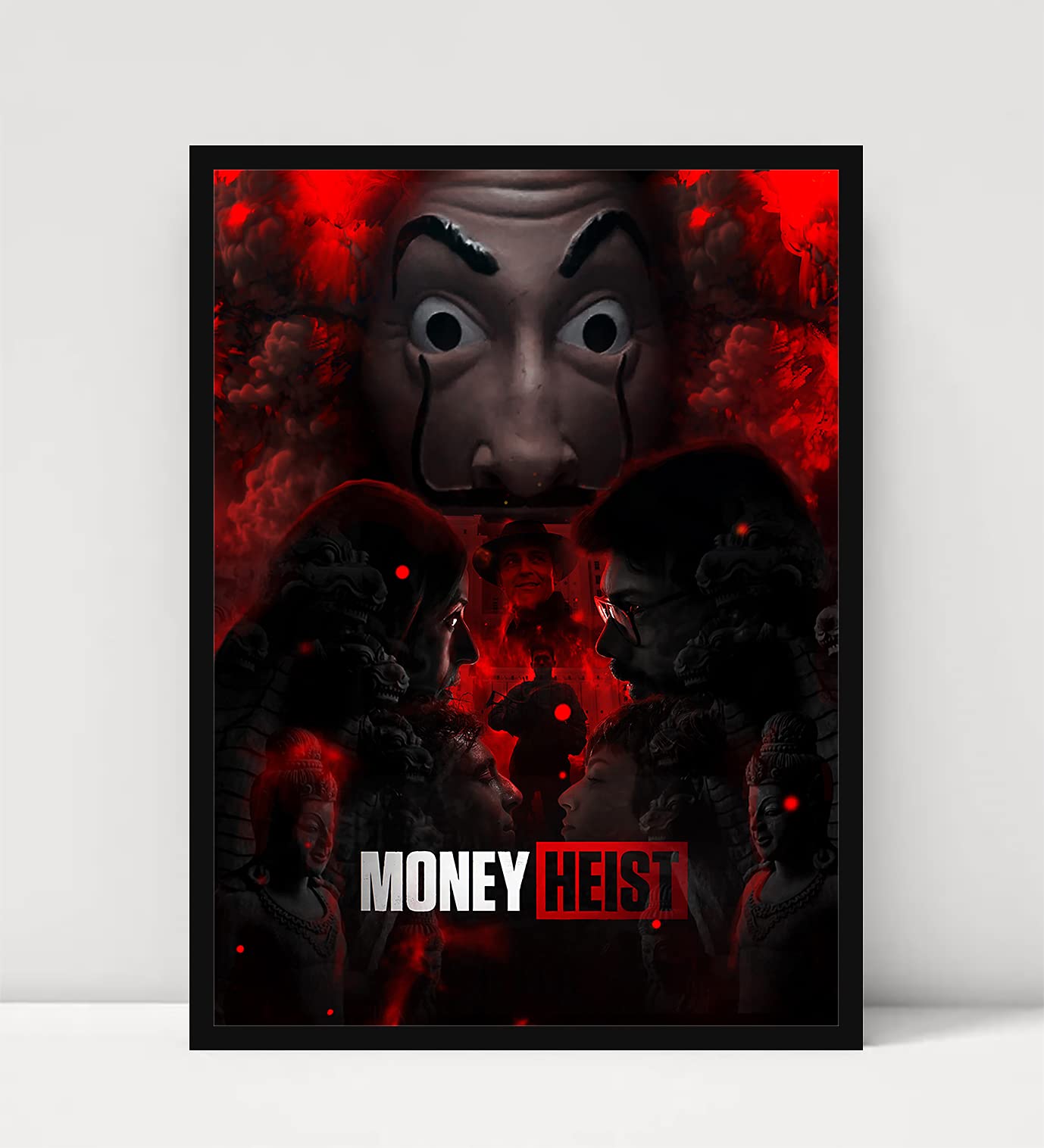 Buy Dali Money Heist Design Wall with Black Frame, Wall Arts Home Décor ...