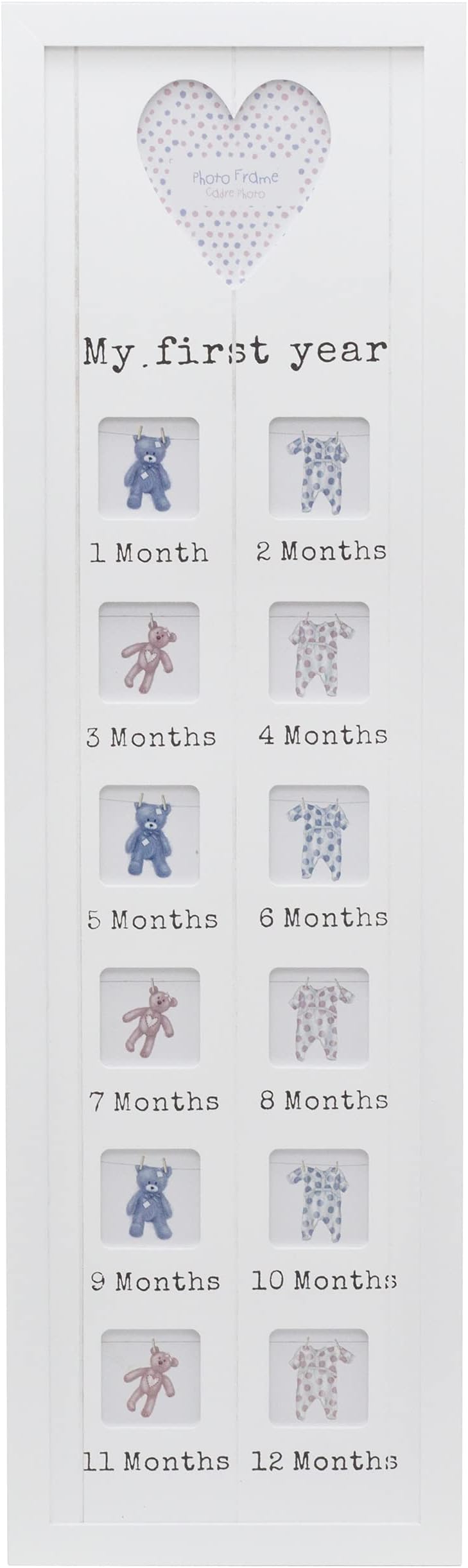 My First Year Keepsake Baby Photo Frame | Wooden Wall Mounted Newborn ...