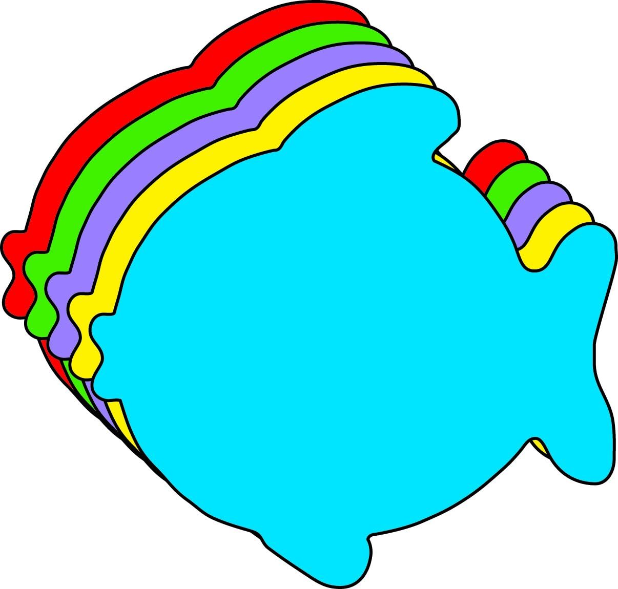 Amazon.com: SHAPES ETC. 3” Foam Fish Assorted Color Creative Cut-Outs ...