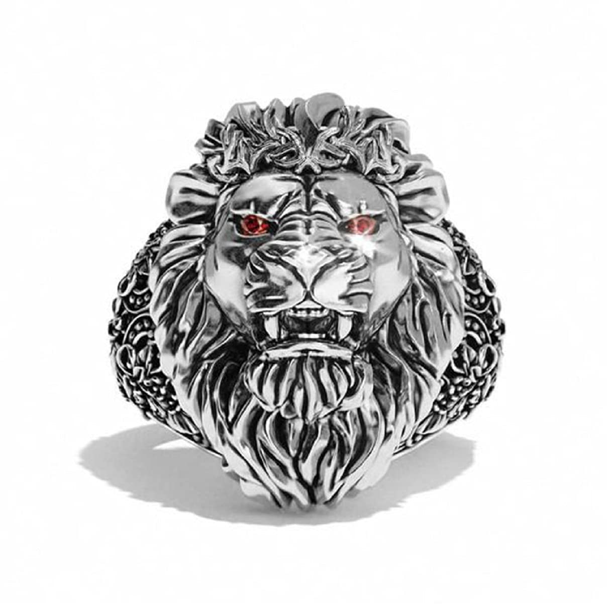 Buy Lion Ring,Gothic Roaring Lion Head Ring for Men,Punk Lion Totem ...
