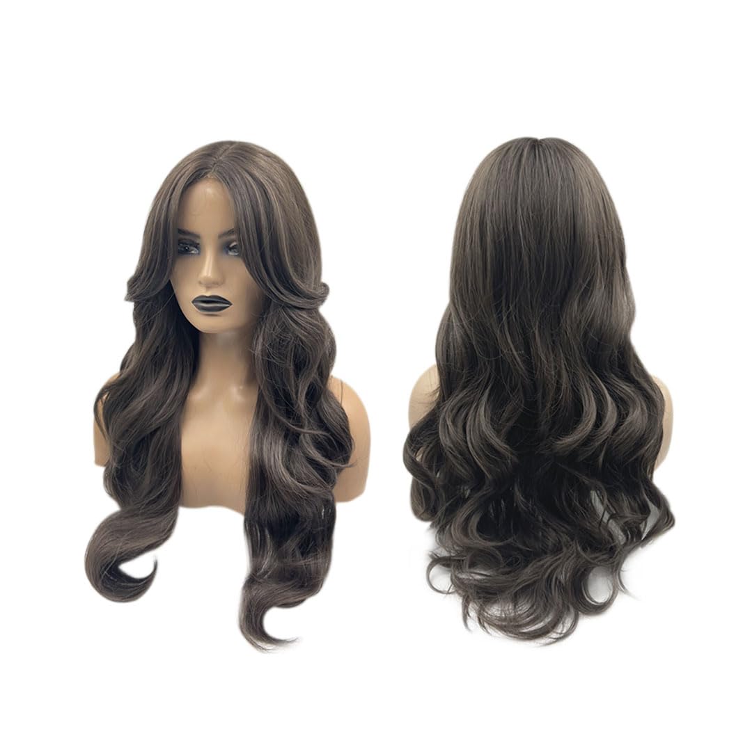 Amazon.com : JBEXTENSION 24 Inch Pre-cut Lace Front Wig AYLA BROWN Wavy ...