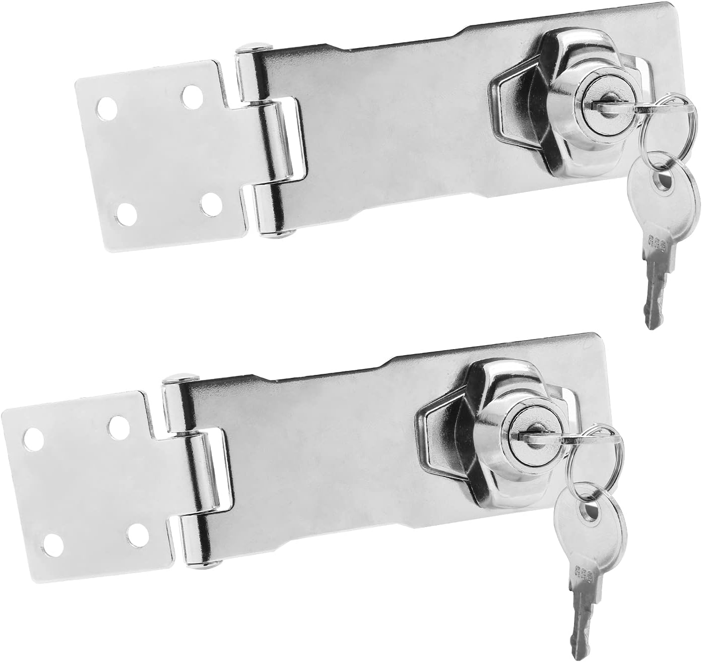 Chrome Plated Keyed Hasp Lock with Twist Knob, Door Lock Clasp w/Screws ...