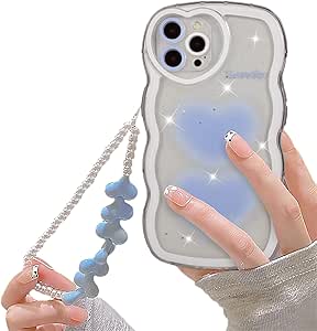 Amazon.com: Eiyikof Compatible with iPhone 13 Pro Case Cute Clear Pearl Sparkly Glitter Love ...