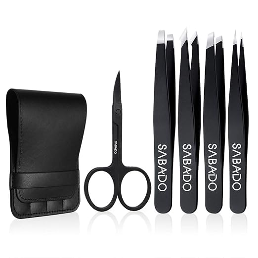 Amazon.com : Tweezers Set 5-Piece - Professional Stainless Steel ...