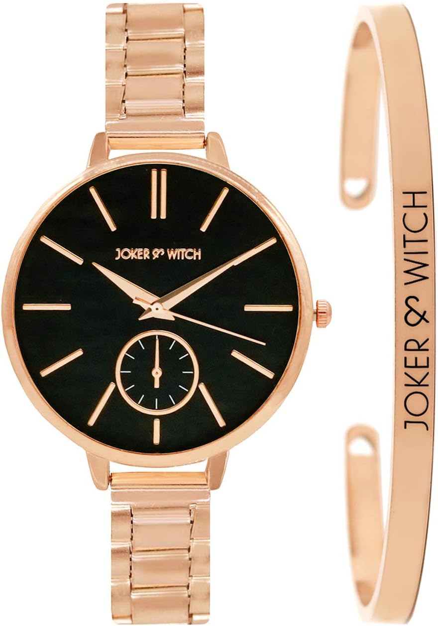 Joker and Witch Sleek 38mm White Dial 12mm Rose Gold Stainless Steel ...