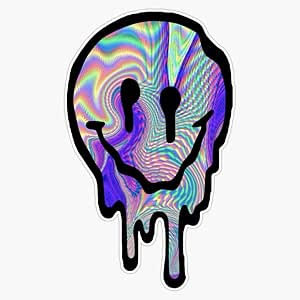 Amazon.com: Trippy Drippy Smiley Face Bumper Sticker Vinyl Decal 5 ...