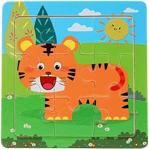 Amazon.co.jp: 9 Pieces Educational Wooden Frame Puzzle Kids Educational ...