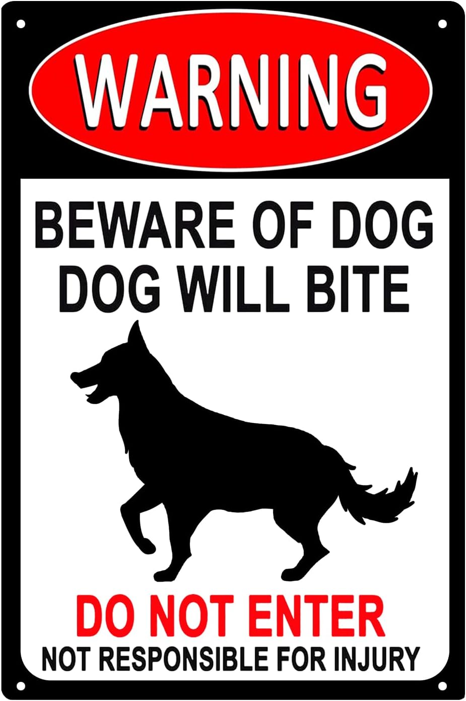 Amazon.com : Aluminum Warning Signs Beware of Dog Signs Dog Tag Warning ...