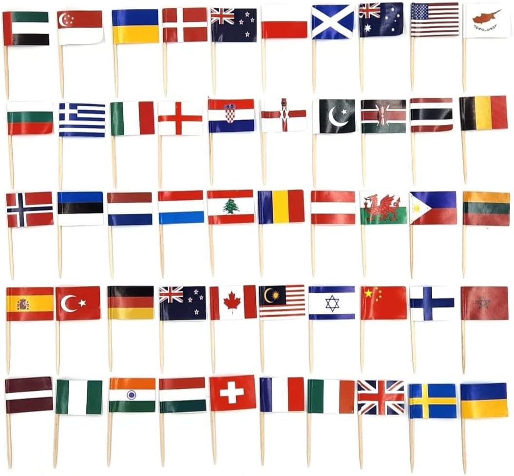 evelay 2026 World Flags Cocktail Sticks International and Ethnic Event ...