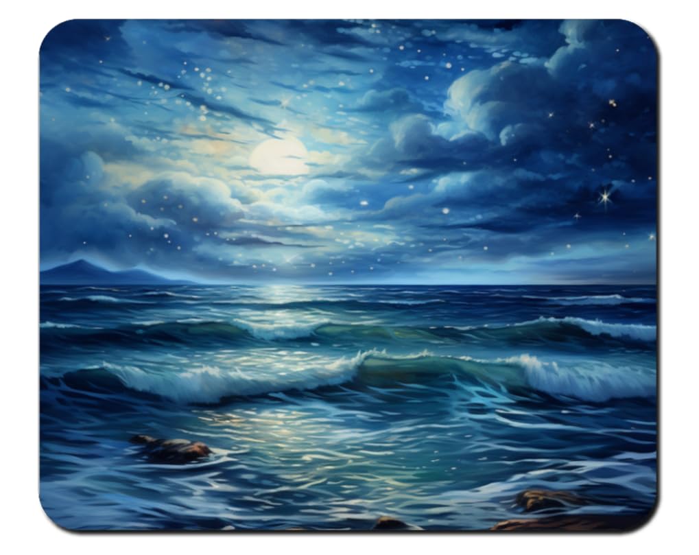 Amazon.com: Sea Waves Art Mouse Pad, Landscape Mouse Pad, Mouse Mat ...