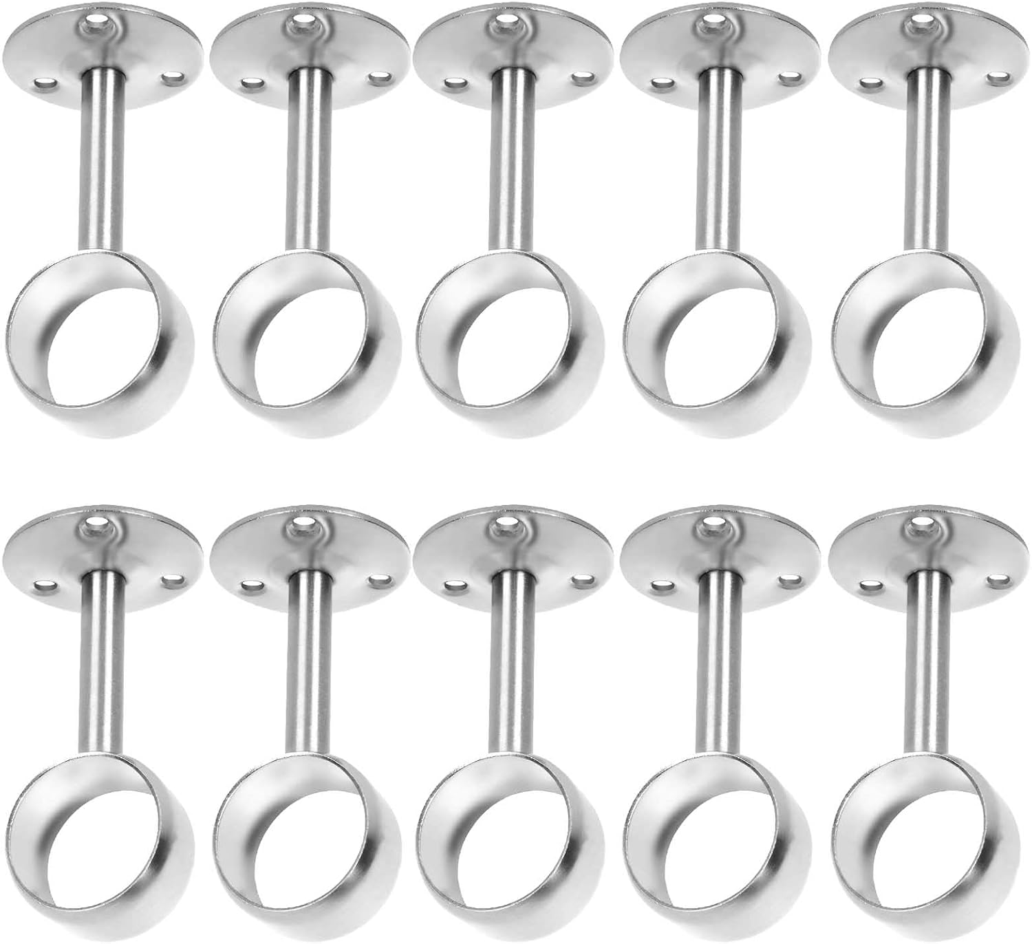Amazon.com: GLEEJON 10 Pcs Ceiling Mount Curtain Rod Bracket, Flange ...