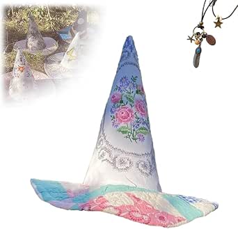 Amazon.com: Lamyi Vintage Cottagecore Halloween Witch Hat, Prairie ...