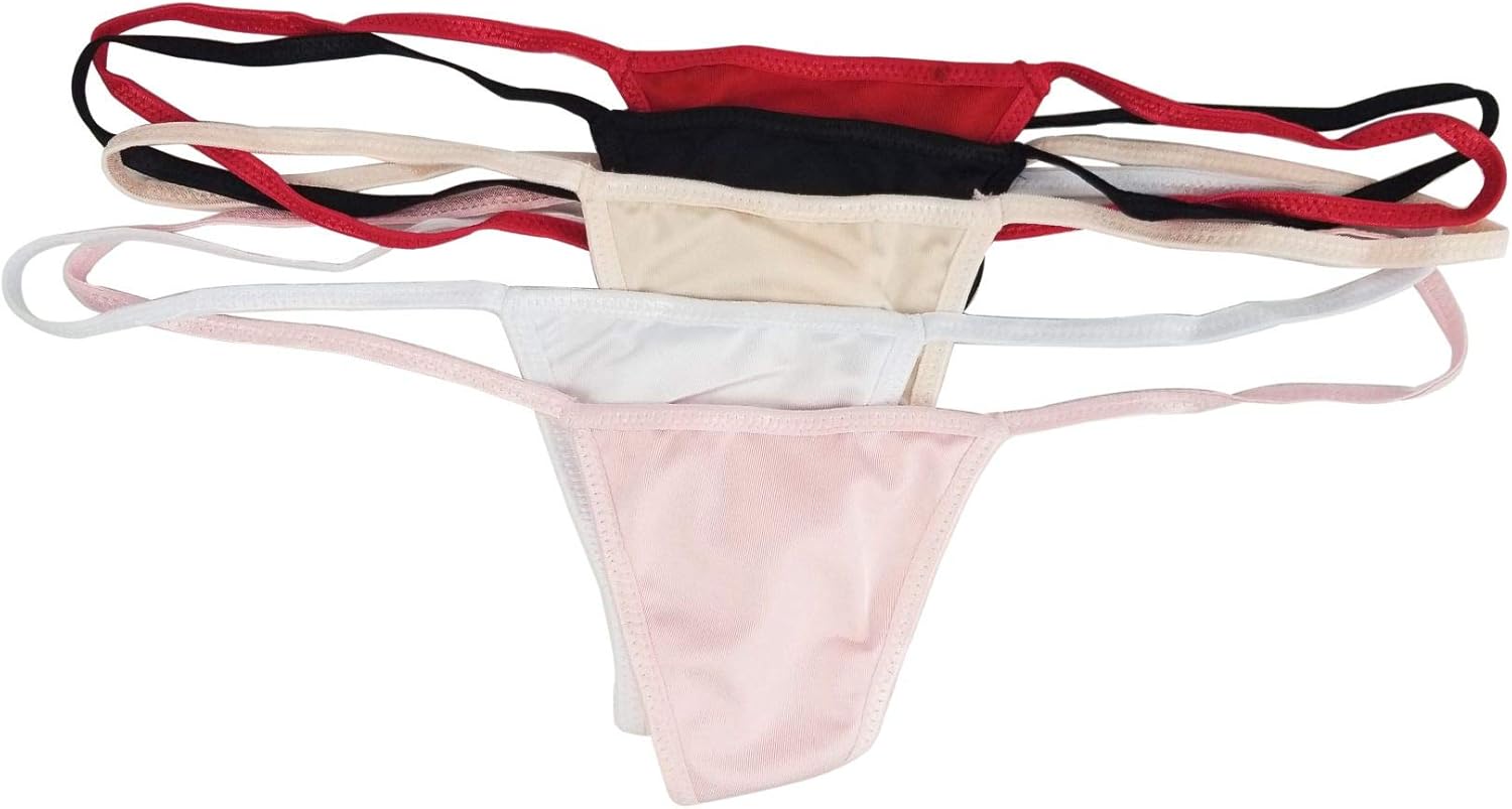 Amazon.com: Flirtzy Pack of 5 Sexy Womens Silky Y Back String G-String ...