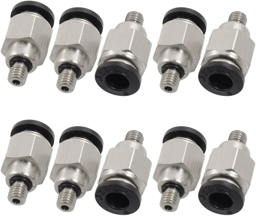 Fdit 20Pcs M5 4mm Mini Pneumatic Push Air Fitting Straight Male ...