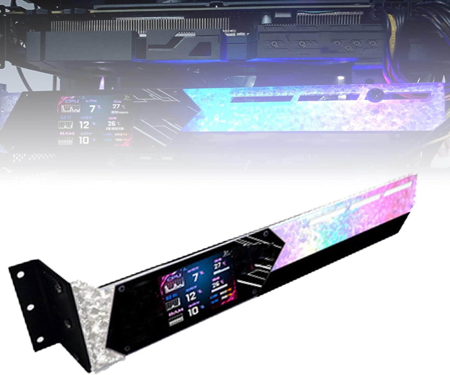 AqGwfcH Grafikkarte Halterung, RGB Grafikkarten Halter GPU, 2,2inches ...