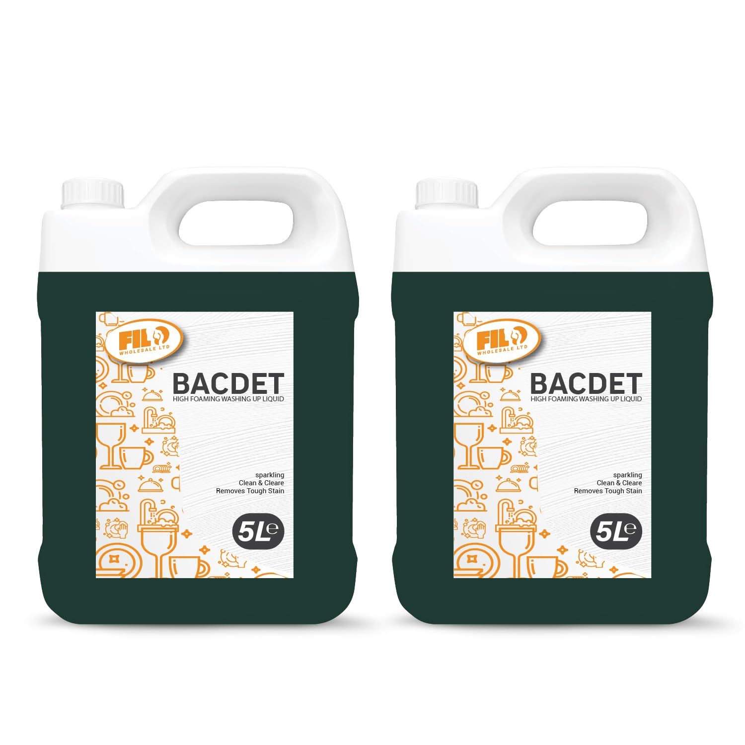 FILO Bacdet Washing Up Liquid High Foam 2x5 L – Potent Dishwasher Pods ...