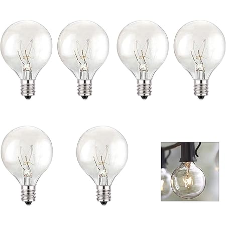 30 Pack of G40 Replacement Bulbs, 5 Watt G40 Globe Bulbs for String ...