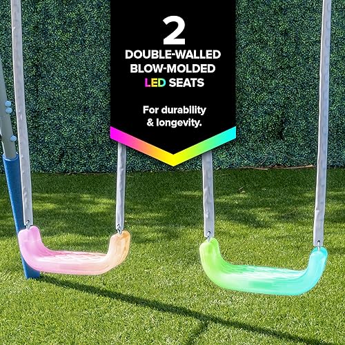 Snapklik.com : Sportspower Shooting Star Metal Swing Set W/ 2 LED ...