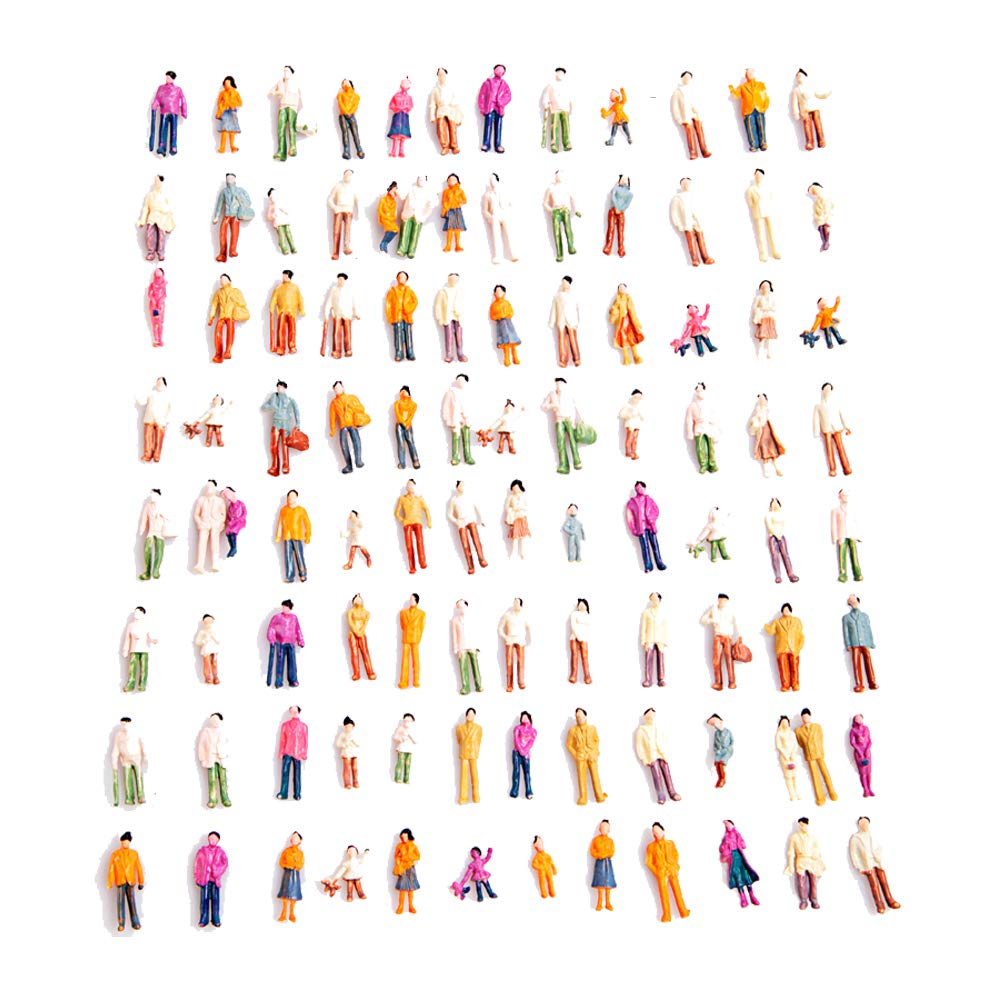 Buy Kavolet 100Pcs Tiny People Model, Hand Painted Model People, 1:100 ...