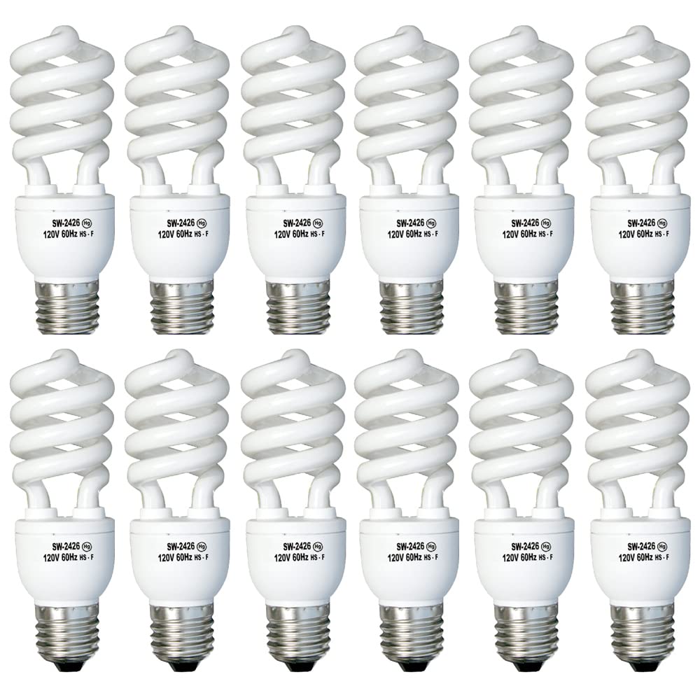 12 CFL Light Bulbs Energy Smart Soft White 12 X 26/125 Watt Compact ...