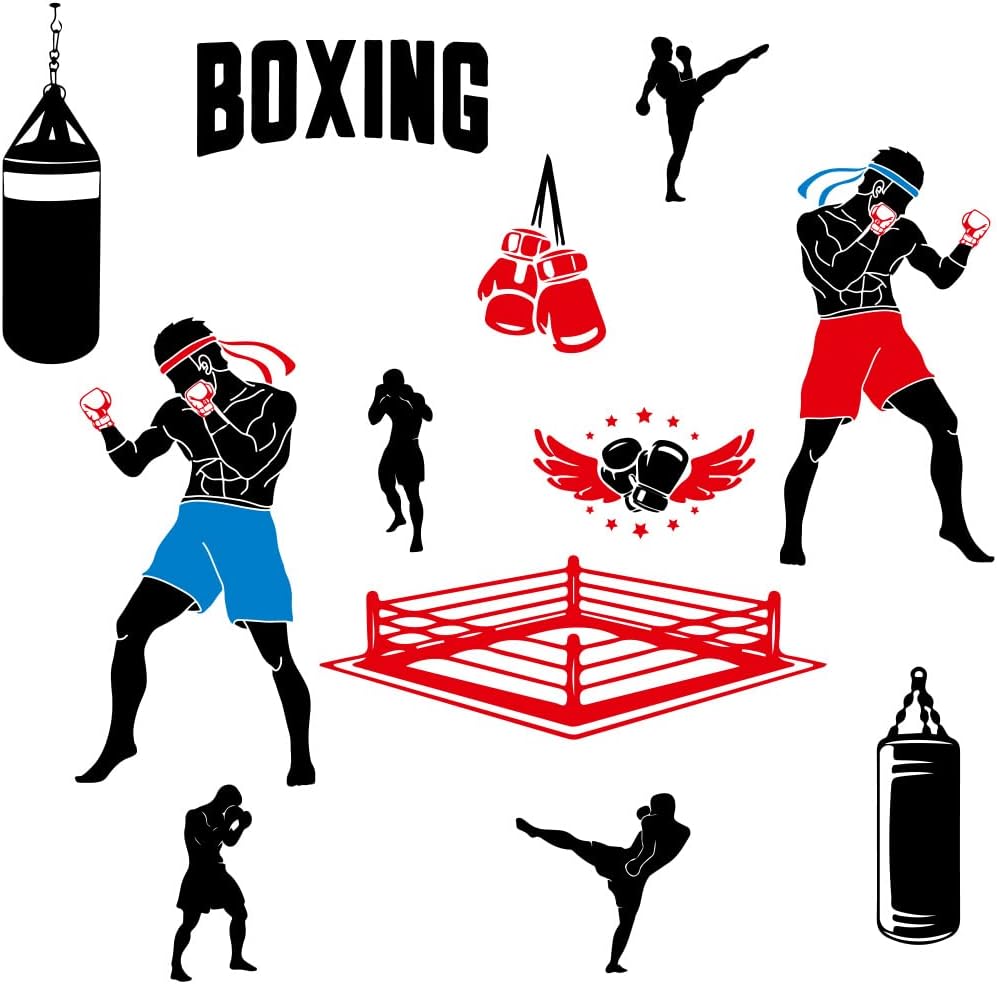 Amazon.com: SUPERDANT Boxing Wall Stickers Boxing Supplies Wall Decal ...