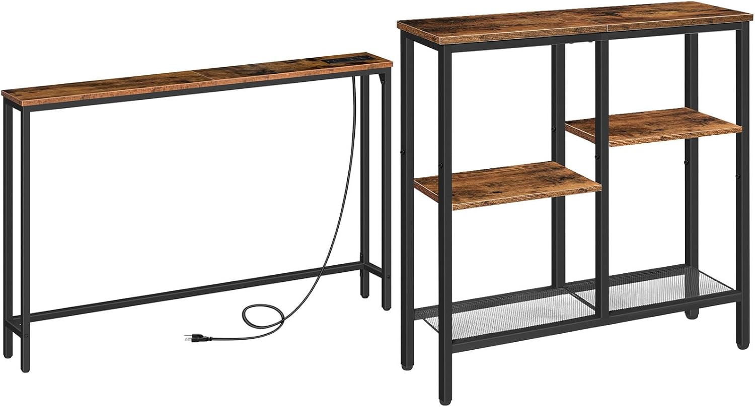 Amazon.com: HOOBRO Skinny Console Table with Power Outlets and USB ...
