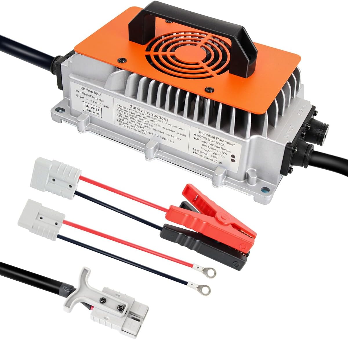 Amazon.com: 58.4V 18A LiFePO4 Lithium Iron Phosphate Battery Charger ...