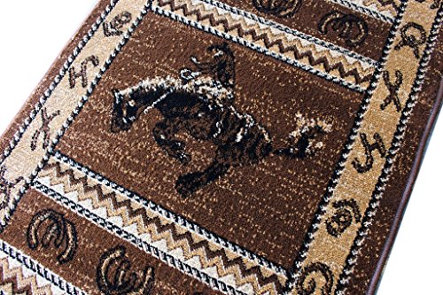 Western Bronco Cowboy Runner Rug