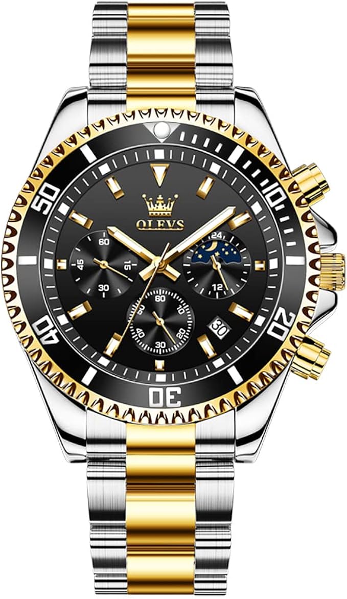 Amazon | OLVES 腕時計 メンズ おしゃれ 人気 クォーツ うて時計メンズ メタルバンド カジュアル 防水 見やすい ブラック文字盤 ファッションビジネス 腕時計 Men ...