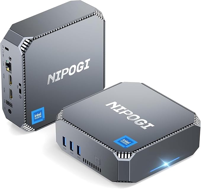 NiPoGi Mini PC 1024GB M.2 NVMe SSD,Intel Alder Lake-N100 Mini Computer ...