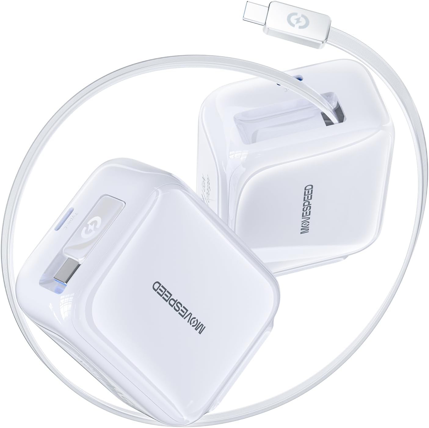 Amazon.com: Retractable Wall Charger, MOVE SPEED 35W PD Fast Charger ...