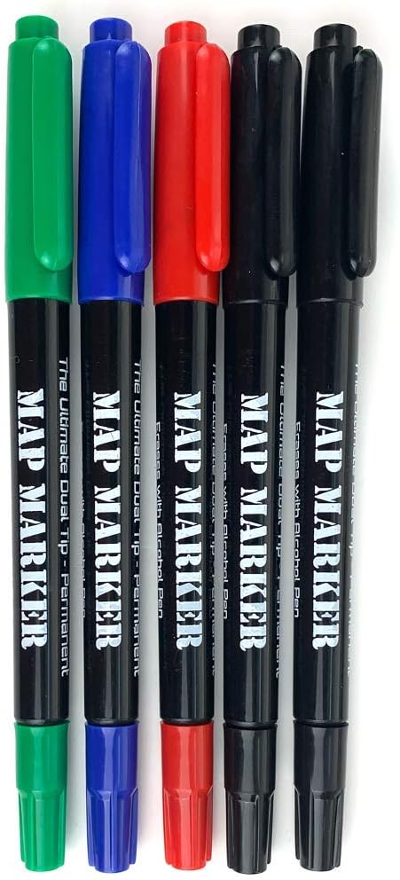 Amazon.com: Lifefficient Products Map Markers - Dual Tip, Pack of 5 ...