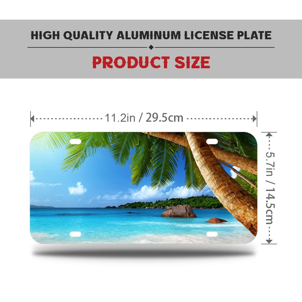 Snapklik.com : Coconut Trees Beach License Plate,Car Front License Plates