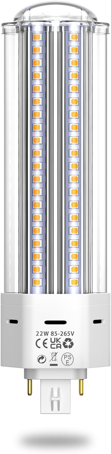 Aluxcia 22W LED GX24Q/G24Q 4-Pin PL Retrofit Lamp, 42W CFL Equivalent ...