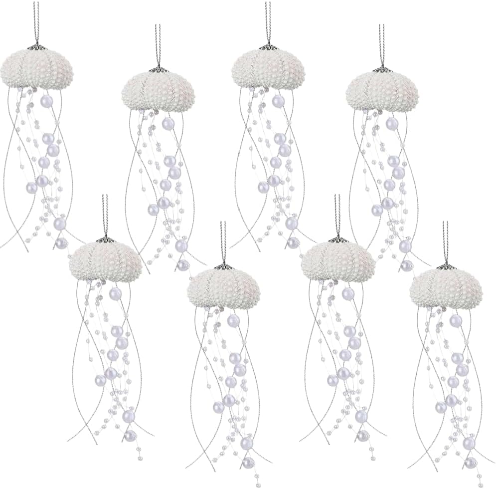 Amazon.com: 8 Pcs Sea Urchin Jellyfish Christmas Ornament Beach Ocean ...
