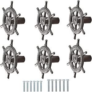 Geentie 6pcs Ship Helm Cabinet Knob for Drawer Cupboard Furniture Door ...