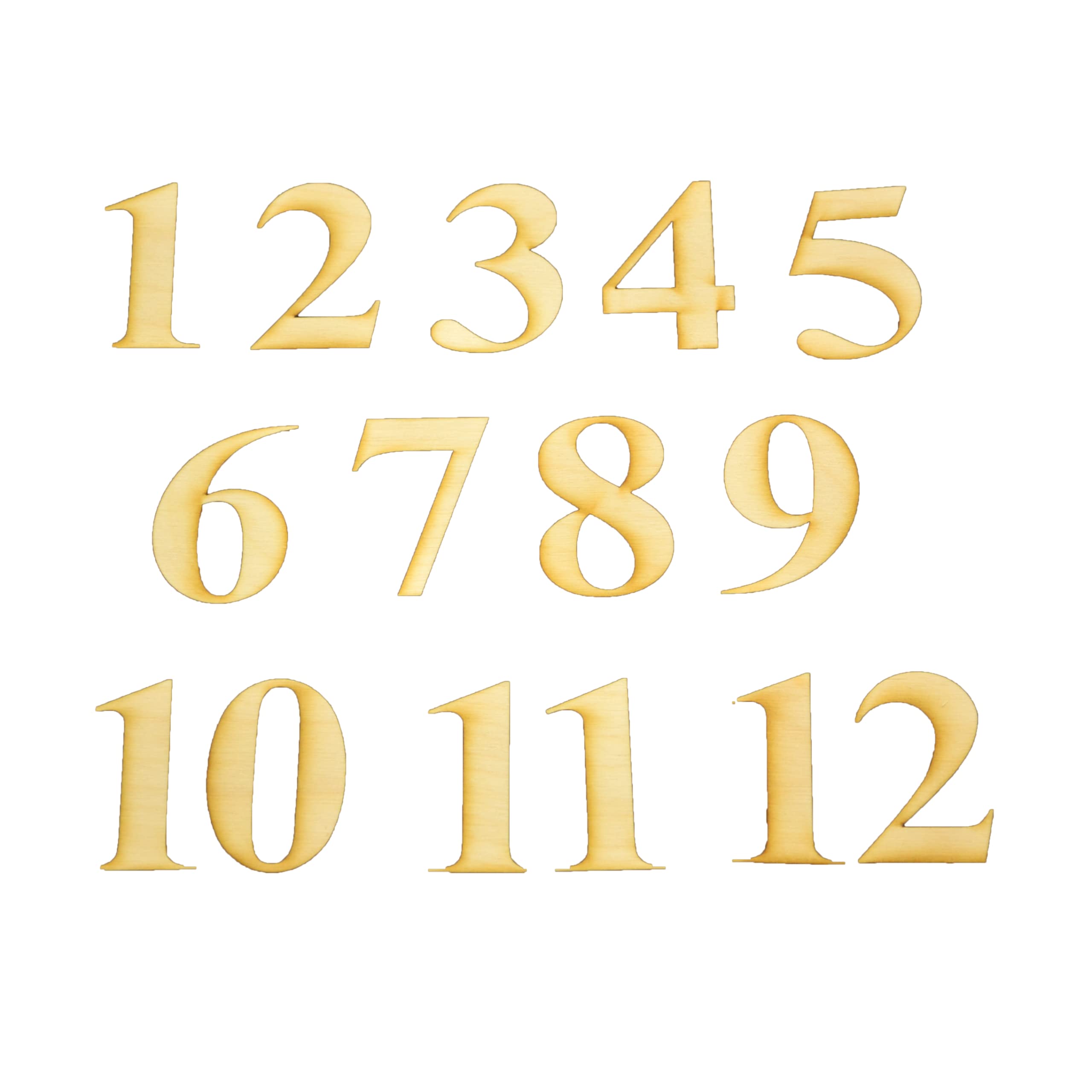 Amazon.com: Unfinished Wood Clock Number Set in Times New Roman Bold ...