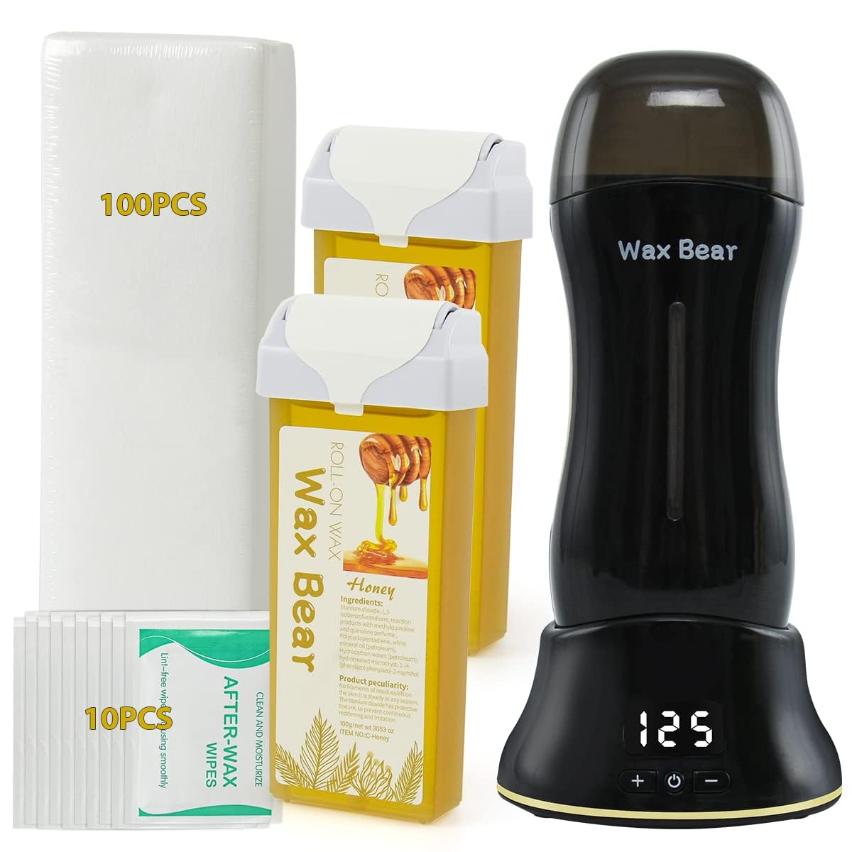 Amazon.com : Wax Bear Roll On Wax Kit for Hair Removal,Roller Wax ...